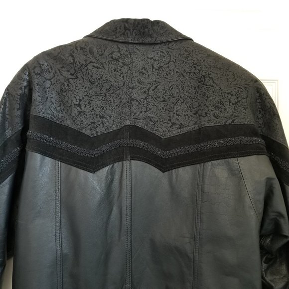 John Weitz | Jackets & Coats | Vintage John Weitz Black Leather Trench ...